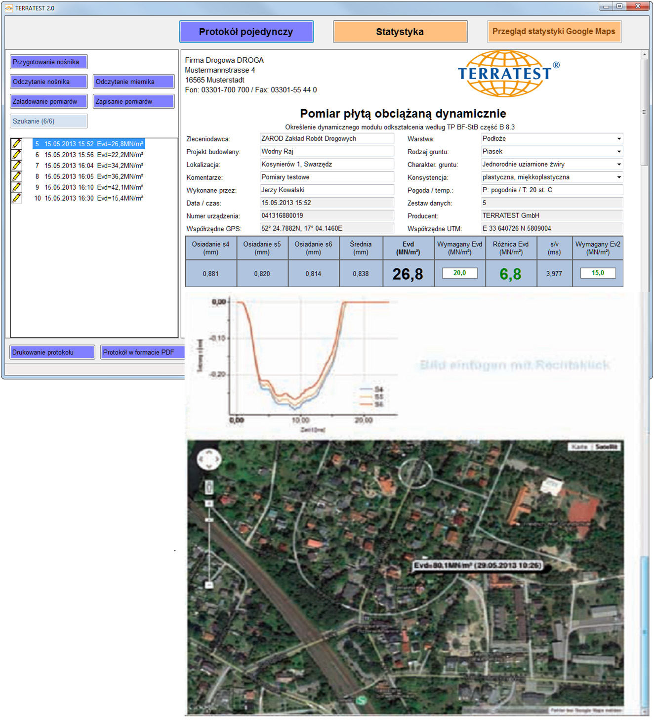 Software “TERRATEST 2.0” dla lekkiej płyty dynamicznej - Confirmation ...